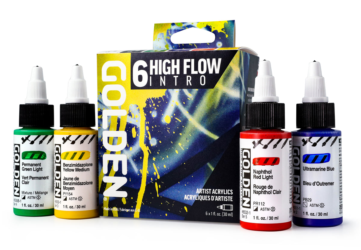 GOLDEN 6-Color High Flow Intro Set — Midwest Airbrush Supply Co
