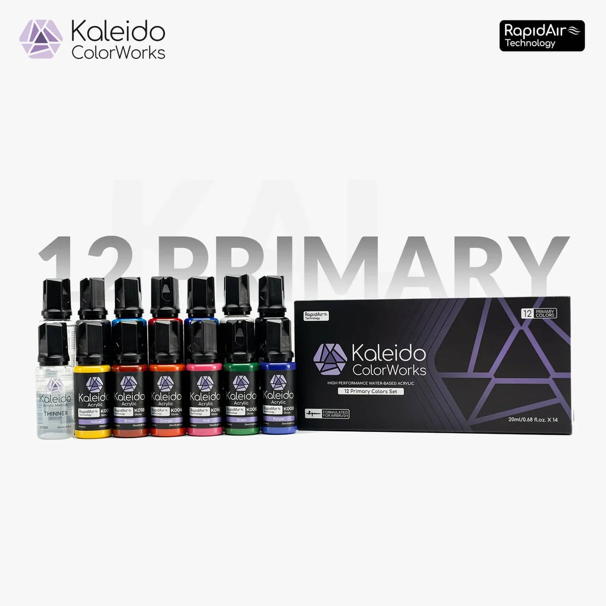 Kaleido 12 Color Primary Set — Midwest Airbrush Supply Co