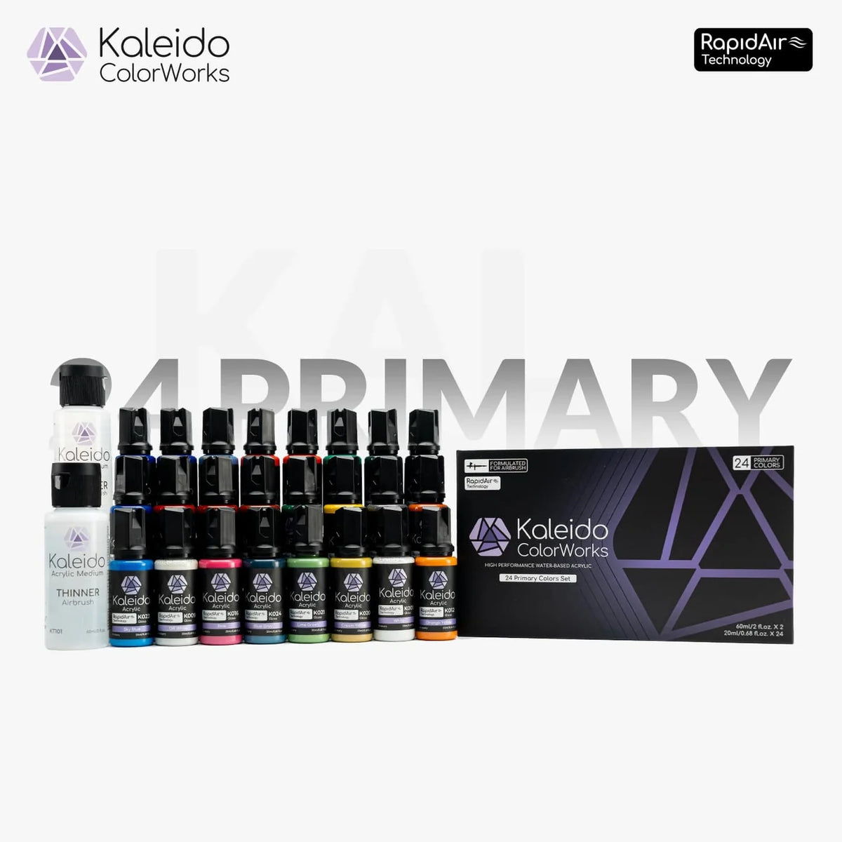 Kaleido 24 Color Primary Set — Midwest Airbrush Supply Co
