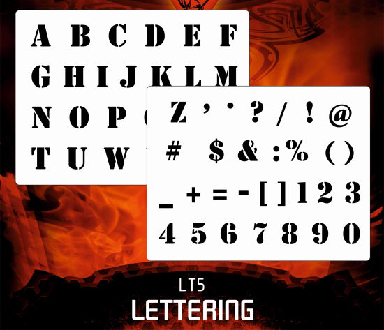 AEROSPACE Airbrush Stencil - LT5 "Stencil Lettering" — Midwest Airbrush ...