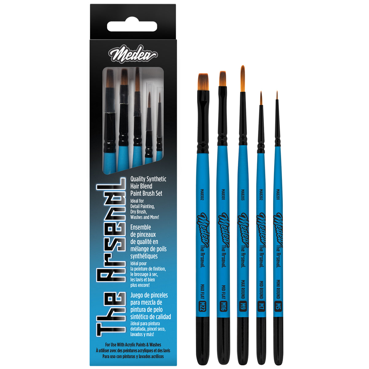 The Arsenal Paint Brush Set by Medea - MAB101 — Midwest Airbrush Supply Co