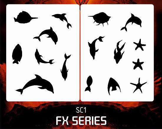AEROSPACE Airbrush Stencil - SC1 "Sea Creatures" — Midwest Airbrush ...