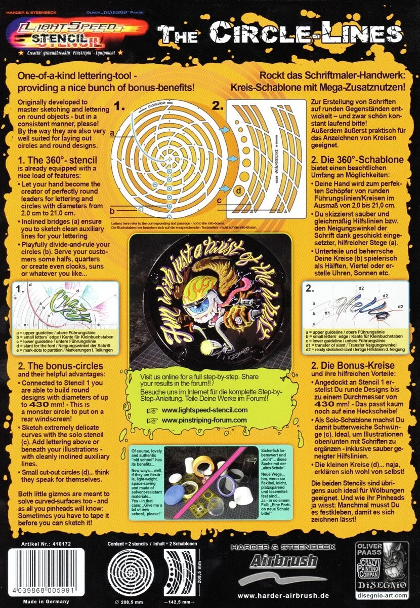 Harder & Steenbeck Airbrush 'Circle Lines' Stencil 410172 — Midwest ...