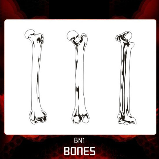Airbrush Stencil BN1 Bones | Skeletal | Realisitc | Template — Midwest ...
