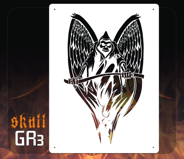 Death Airbrush Stencil | Wings of Death | Grim Reaper Stencil — Midwest ...