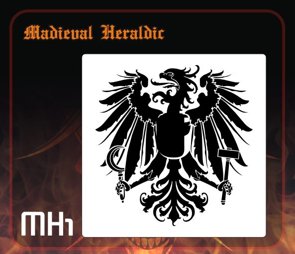 AEROSPACE Airbrush Stencil - Medieval Heraldic MH1 — Midwest Airbrush ...