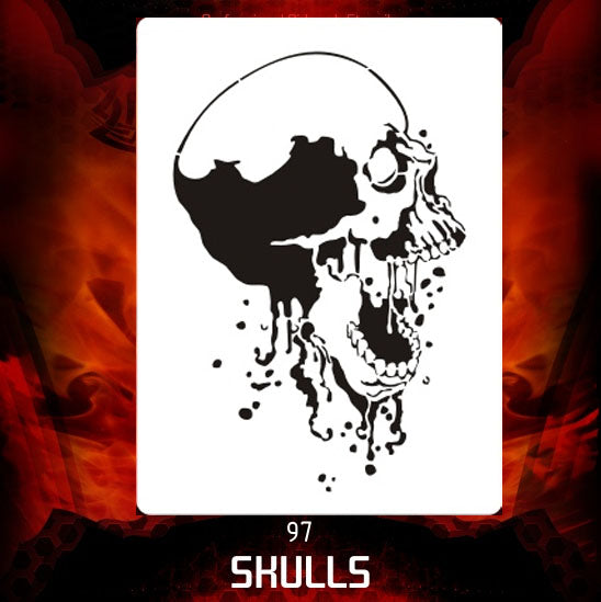 Mini Airbrush Stencil | Zombie | Skull | Bloody | Death | Template ...