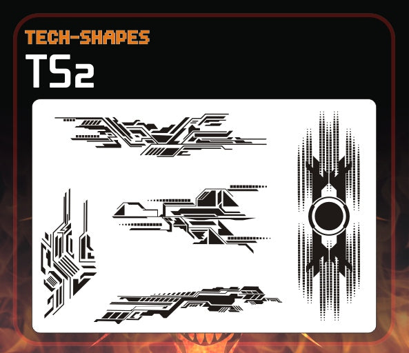 AEROSPACE Airbrush Stencil - TS2 - TECH-SHAPES 2 — Midwest Airbrush ...