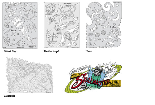 Son of Skull Master FH SK9 MS, Set of 4 Stencils! — Midwest Airbrush ...