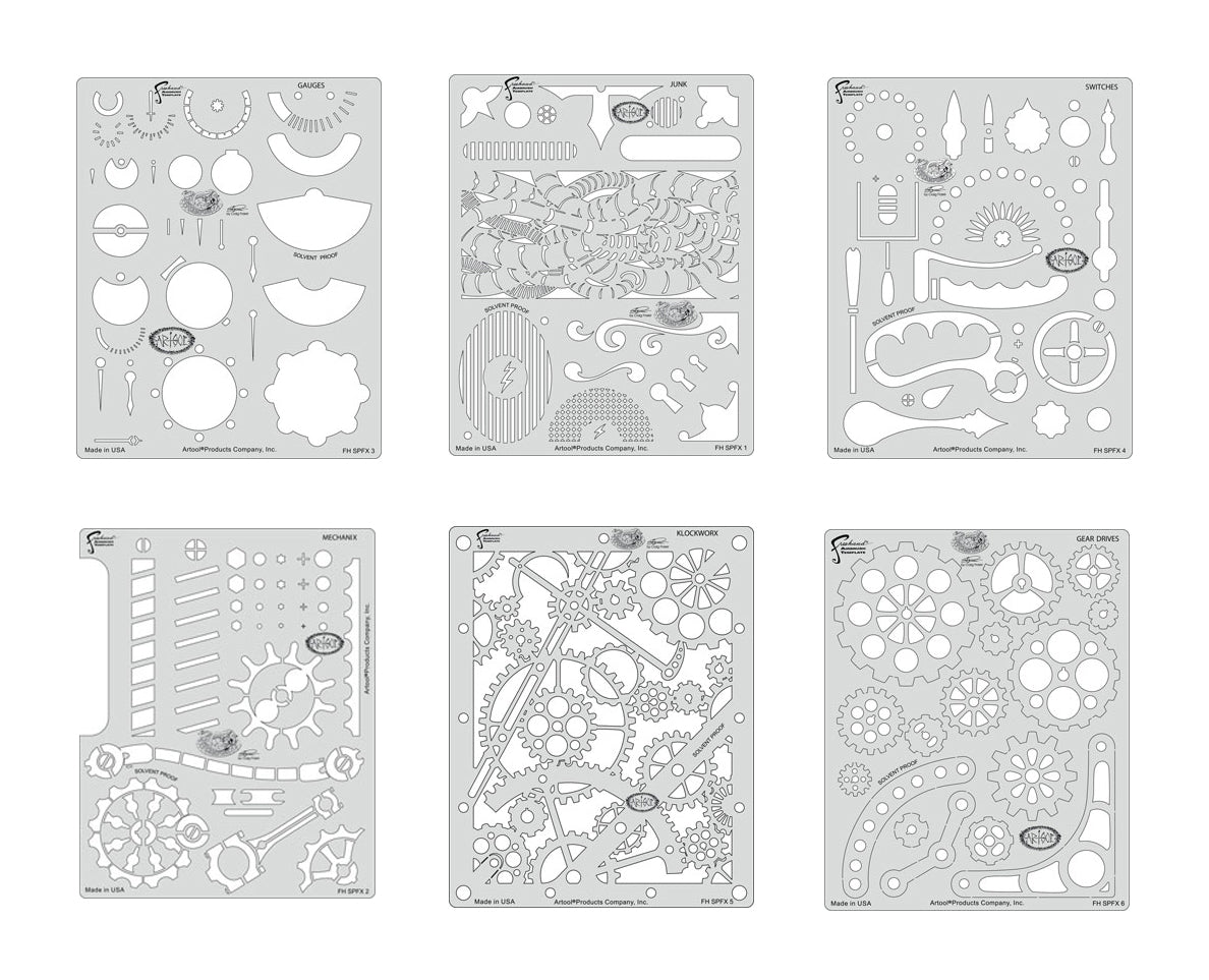 Steampunk FX Artool Stencils by Craig Fraser — Midwest Airbrush Supply Co