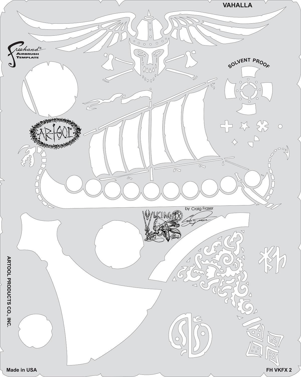 Artool VAHALLA FH VKFX 2 Viking FX Stencil — Midwest Airbrush Supply Co