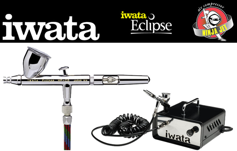 Iwata Eclipse CS Airbrushing System with Ninja Jet Air Compressor ...