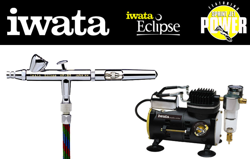 Iwata Eclipse HP-BS Airbrushing System with Sprint Jet Air Compressor ...