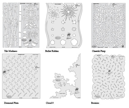 Kustom FX Mini Series Set of 6 Stencils — Midwest Airbrush Supply Co